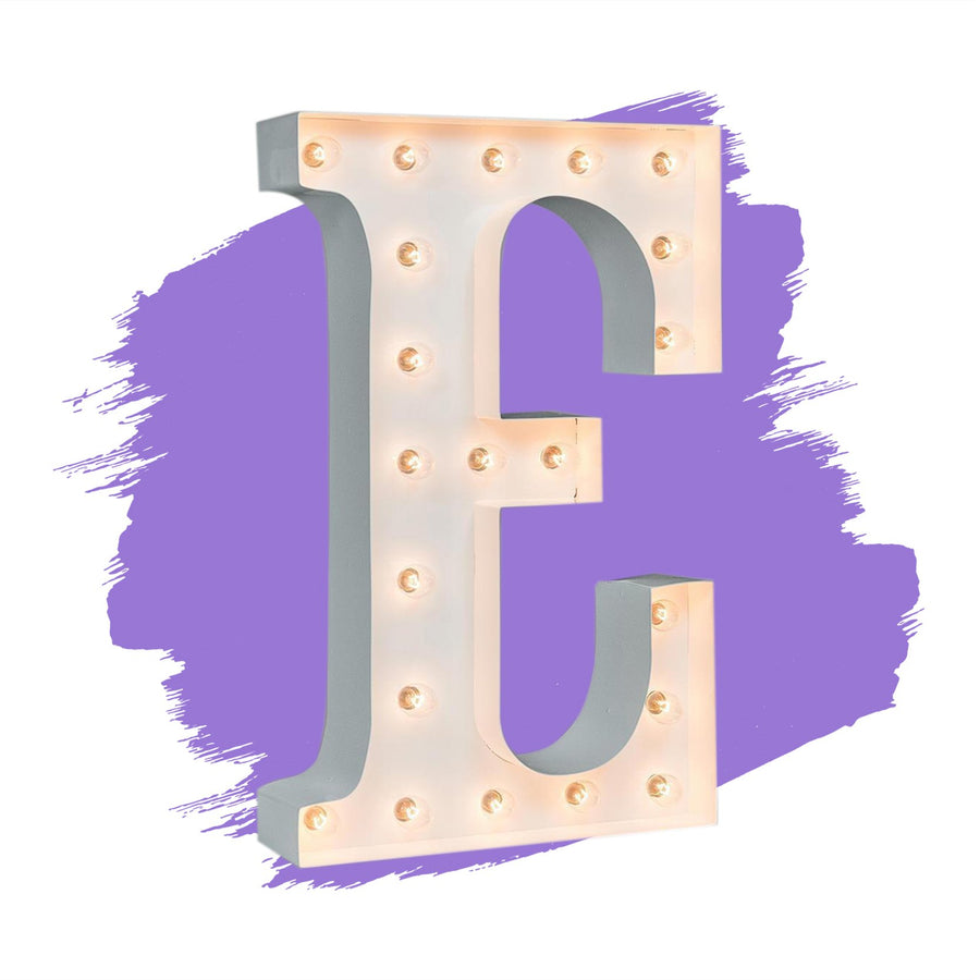 12” Letter E Lighted Vintage Marquee Letters (Modern Font/Rustic) - Buy ...
