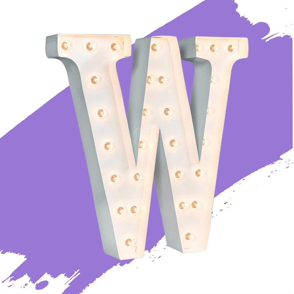 12” Letter W Lighted Vintage Marquee Letters (Modern Font/Rustic) - Buy ...