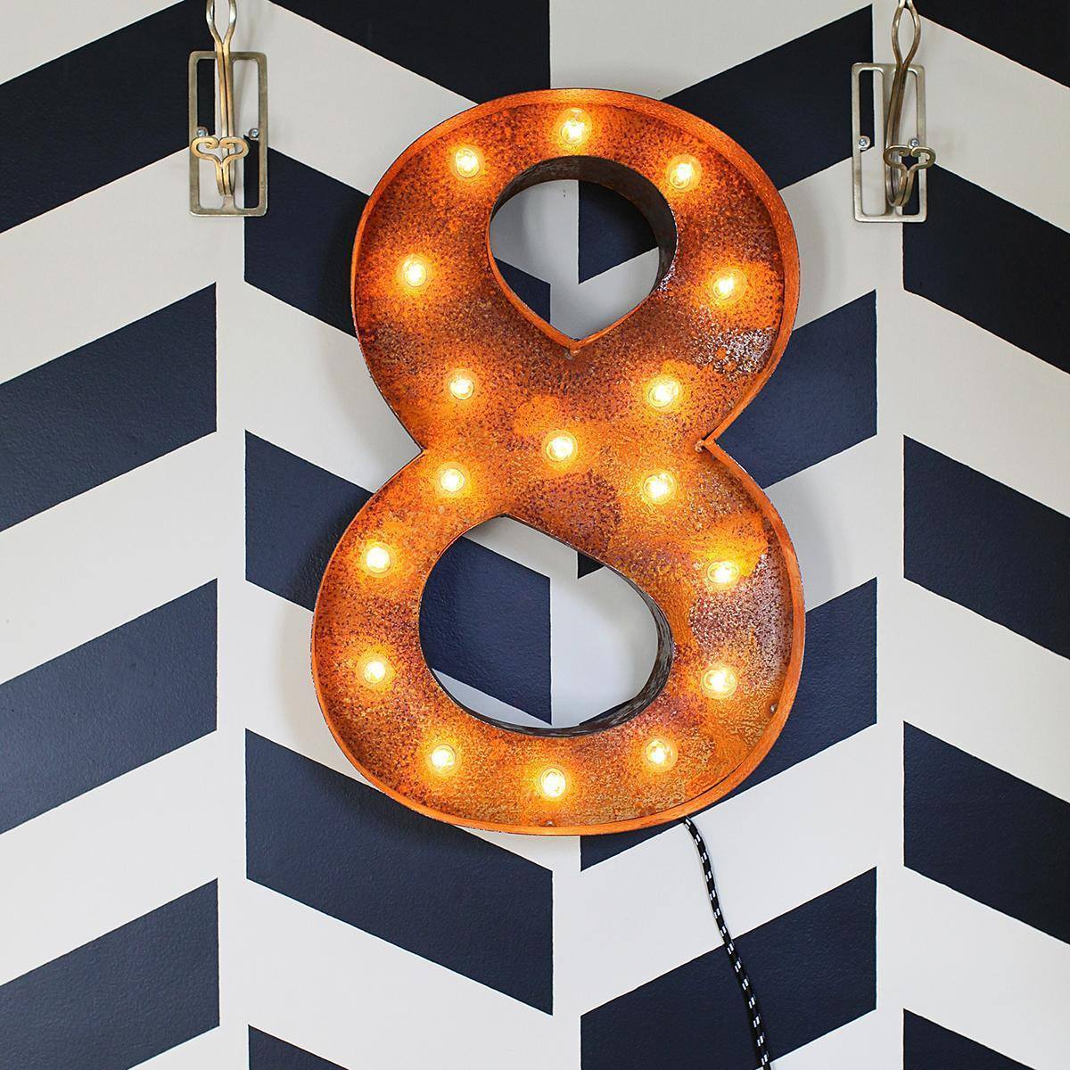 24" Number 8 (Eight) Sign Vintage Marquee Lights - Buy Marquee Lights ...