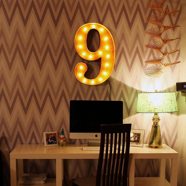 24" Number 9 (Nine) Sign Vintage Marquee Lights - Buy Marquee Lights ...