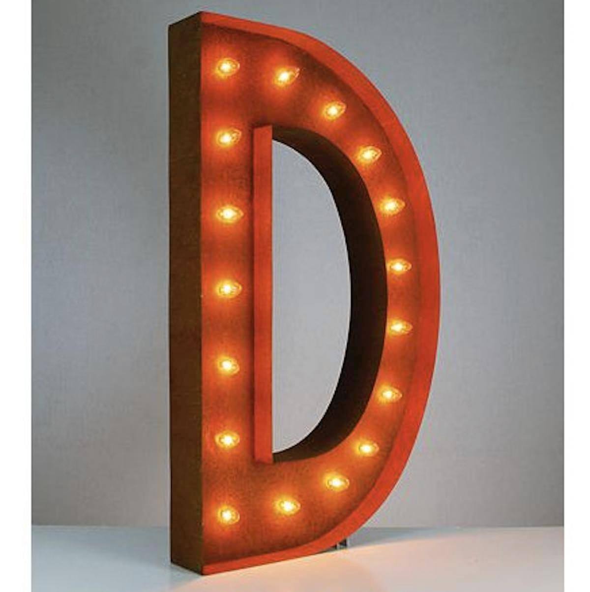 36” Letter D Lighted Vintage Marquee Letters (Rustic) - Buy Marquee ...