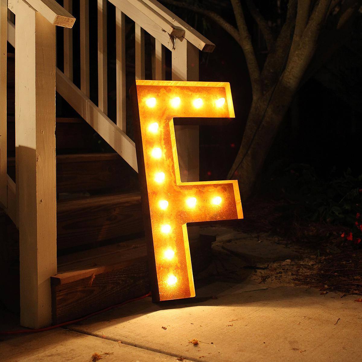 36” Letter F Lighted Vintage Marquee Letters (Rustic) - Buy Marquee ...