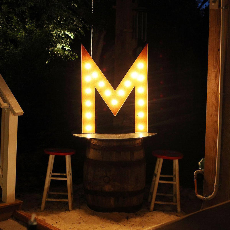 36” Letter M Lighted Vintage Marquee Letters (Rustic) - Buy Marquee ...