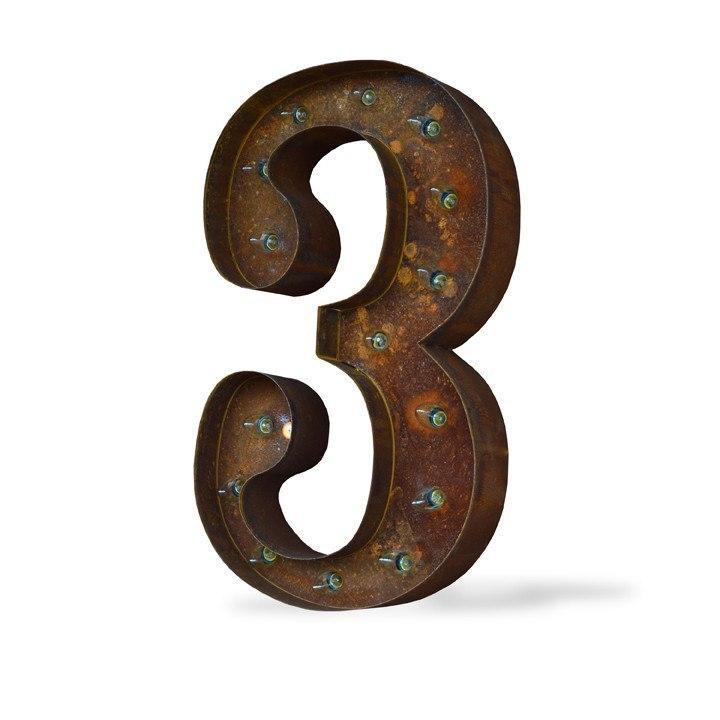 36" Number 3 (Three) Sign Vintage Marquee Lights - Buy Marquee Lights ...