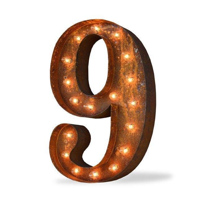 36" Number 9 (Nine) Sign Vintage Marquee Lights - Buy Marquee Lights ...