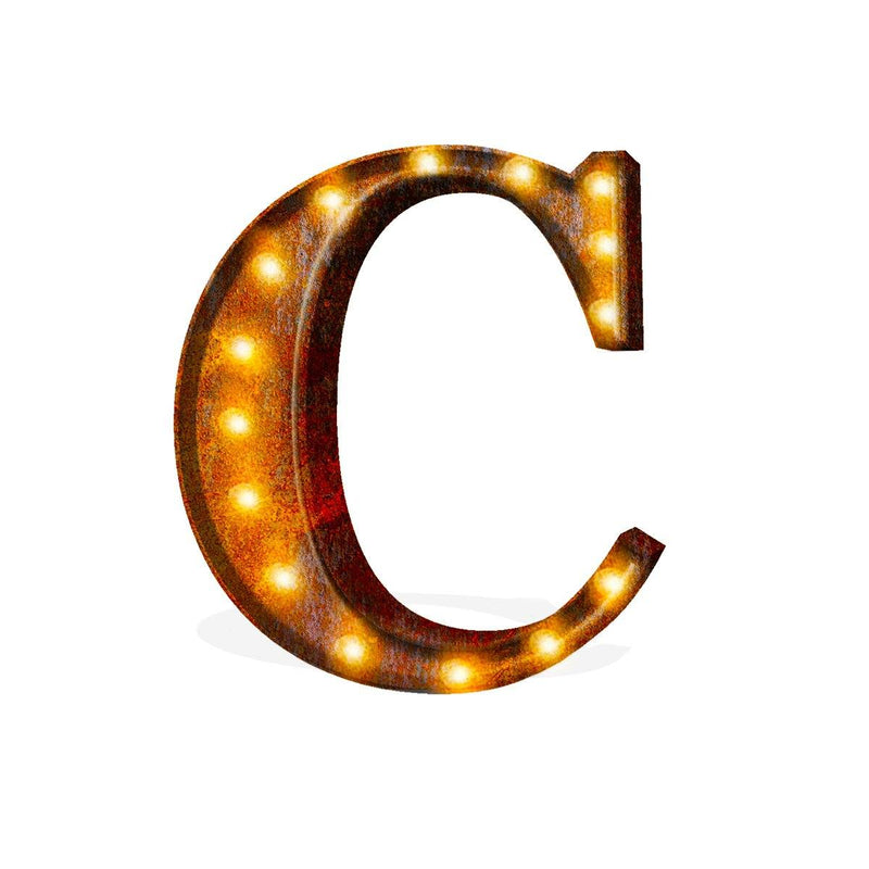 24” Letter C Lighted Vintage Marquee Letters (Rustic) - Buy Marquee ...