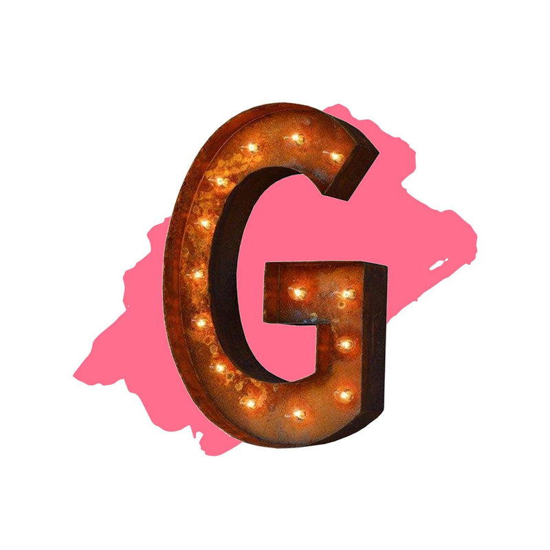 18" Modern Rust Letter Lights - The Rusty Marquee