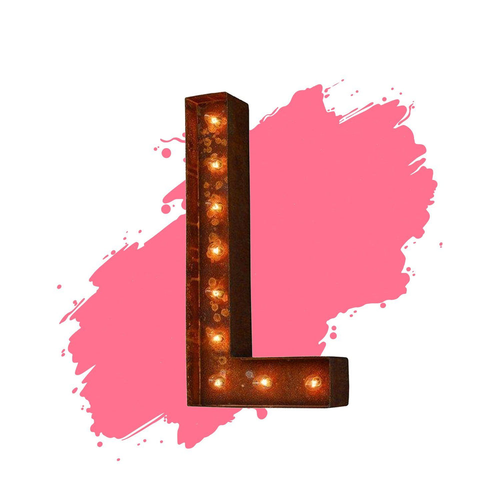 24” Letter L Lighted Vintage Marquee Letters (Modern Font/Rustic) - Buy ...
