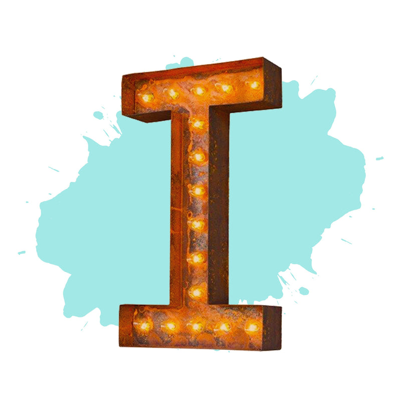 12" Modern Rust Letter Lights - The Rusty Marquee