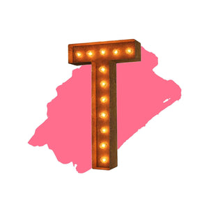 12” Letter T Lighted Vintage Marquee Letters (Modern Font/Rustic) - Buy ...
